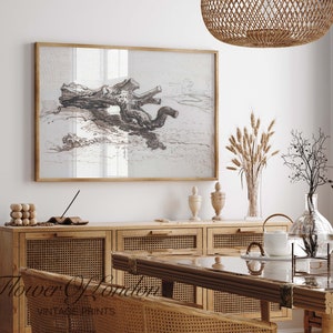 Vintage Tree Snag Sketch Print, Woodlands Forest Tree Branch Stump ...
