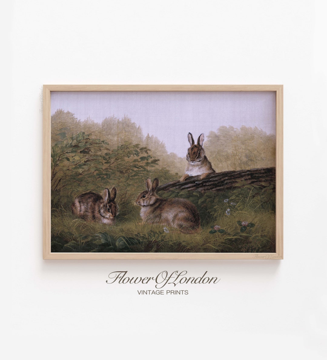 Vintage Rabbits Print, INSTANT DOWNLOAD, Antique Neutral Rustic Country ...