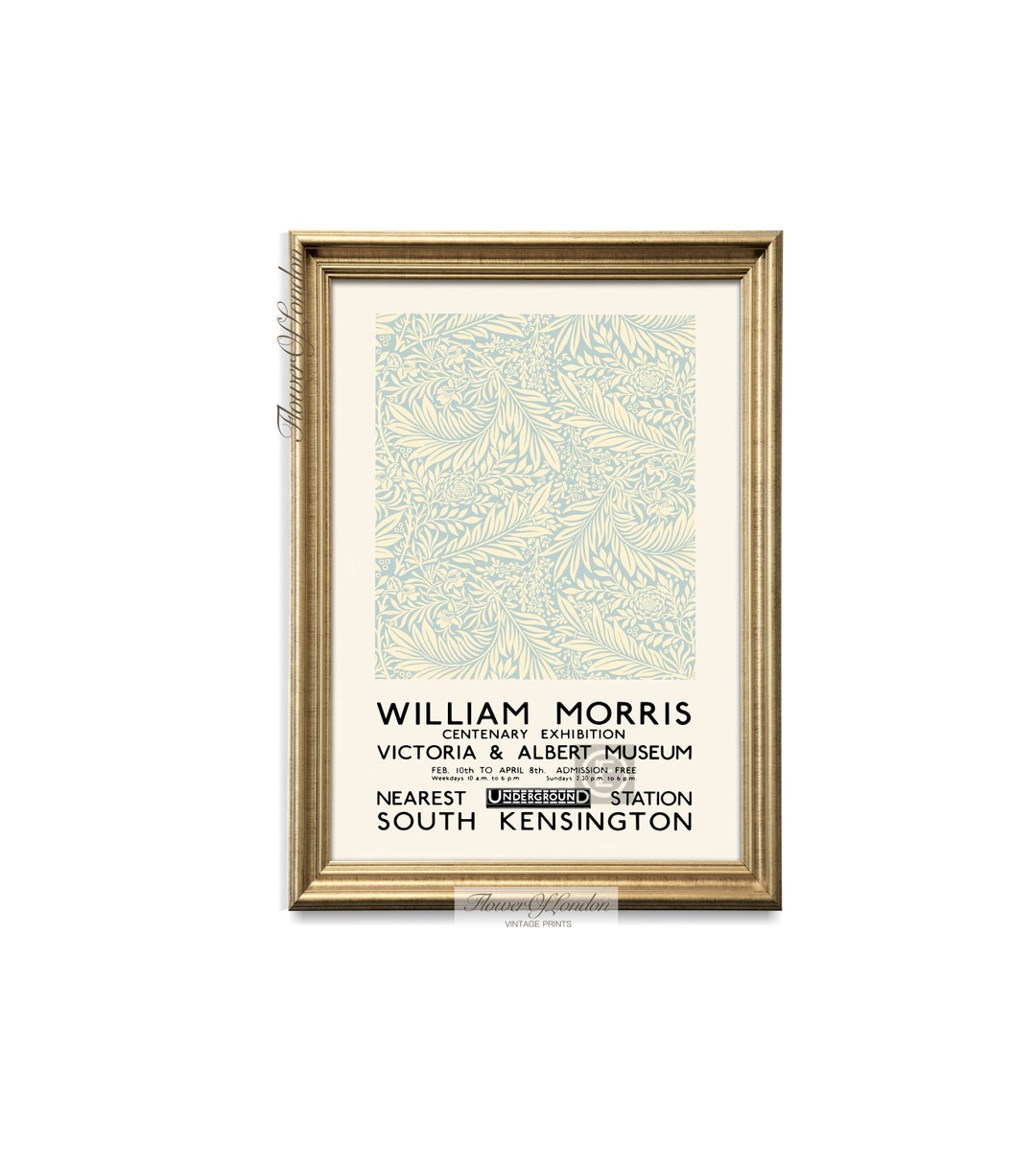 William Morris Larkspur Print, William Morris Vintage Exhibition Poster ...