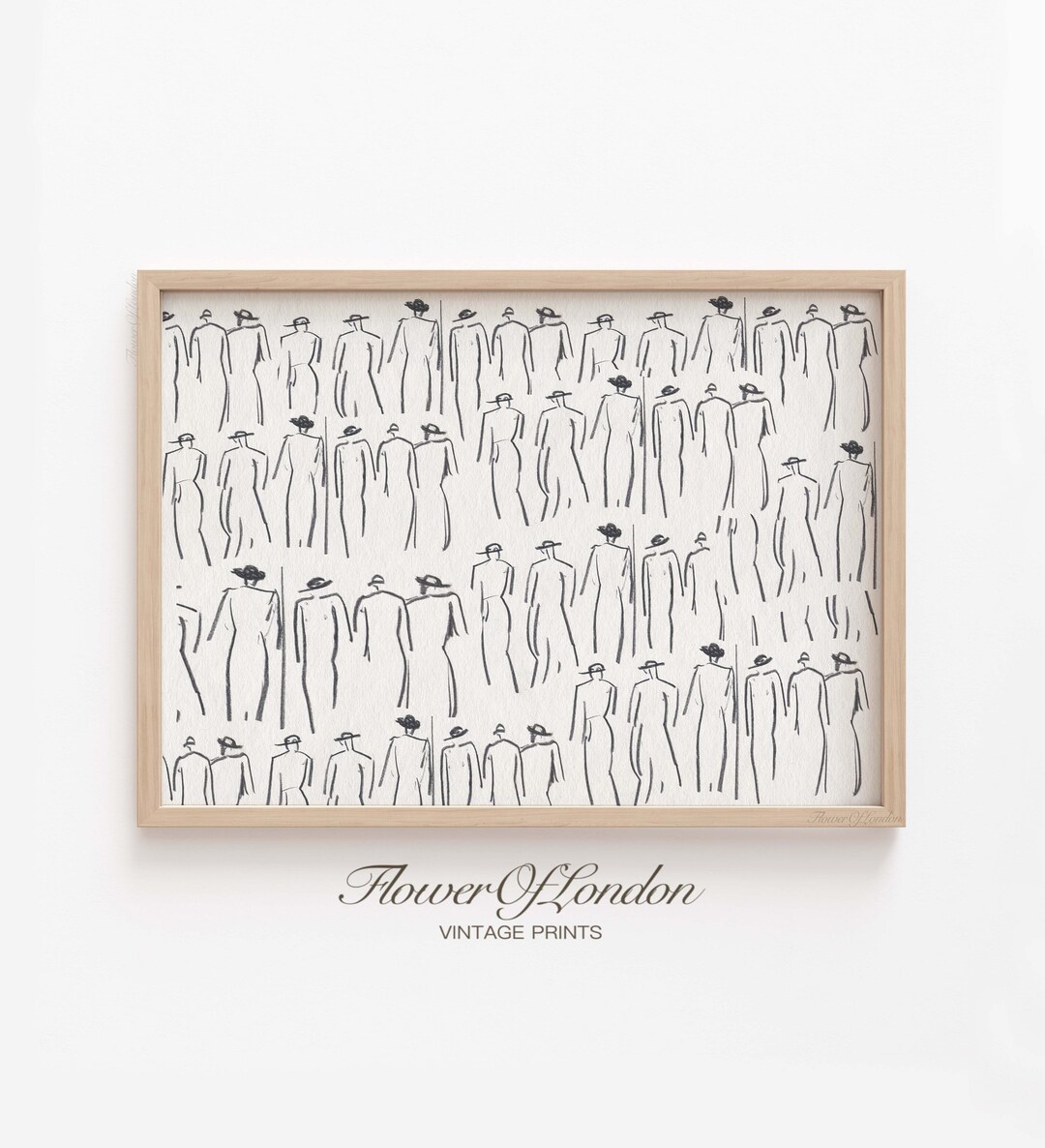 Abstract Figure Sketch Print, INSTANT DOWNLOAD, Vintage Minimalist ...