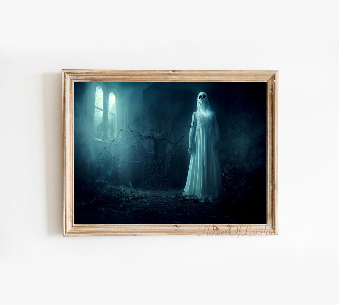 Ghost Print, INSTANT DOWNLOAD Scary Ghost Skull Halloween Decor Poster ...