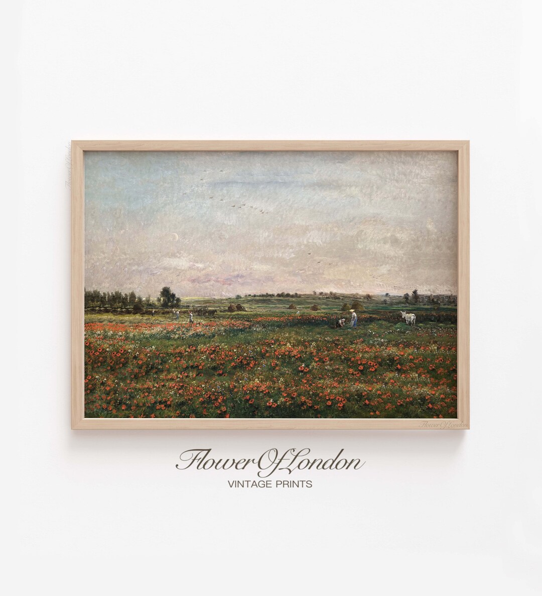 Wildflowers Field Print, INSTANT DOWNLOAD, Vintage Spring Red Poppies ...