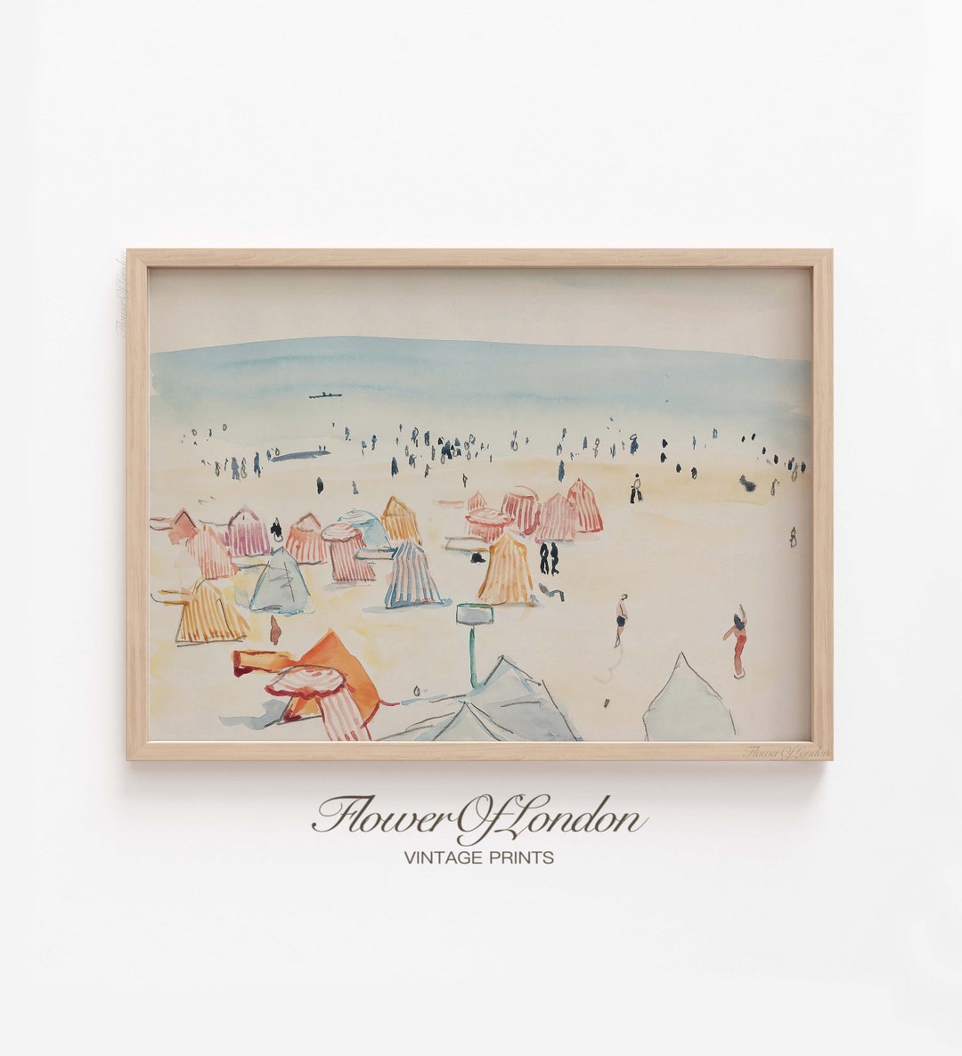 Vintage Beach Scene Print, INSTANT DOWNLOAD, Rustic Ocean Seascape Sea ...