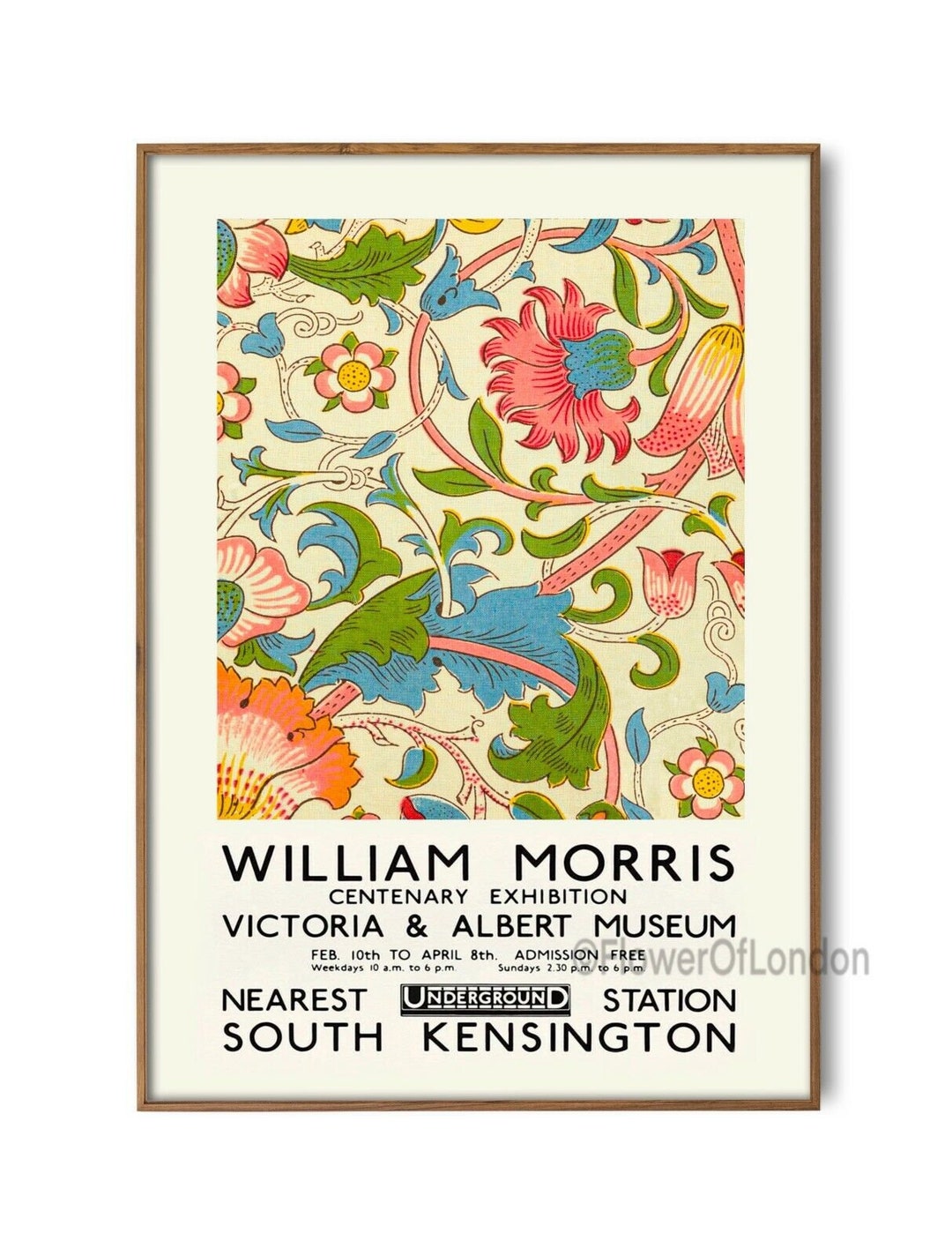 William Morris Exhibition Poster Lodden Vintage Textile - Etsy