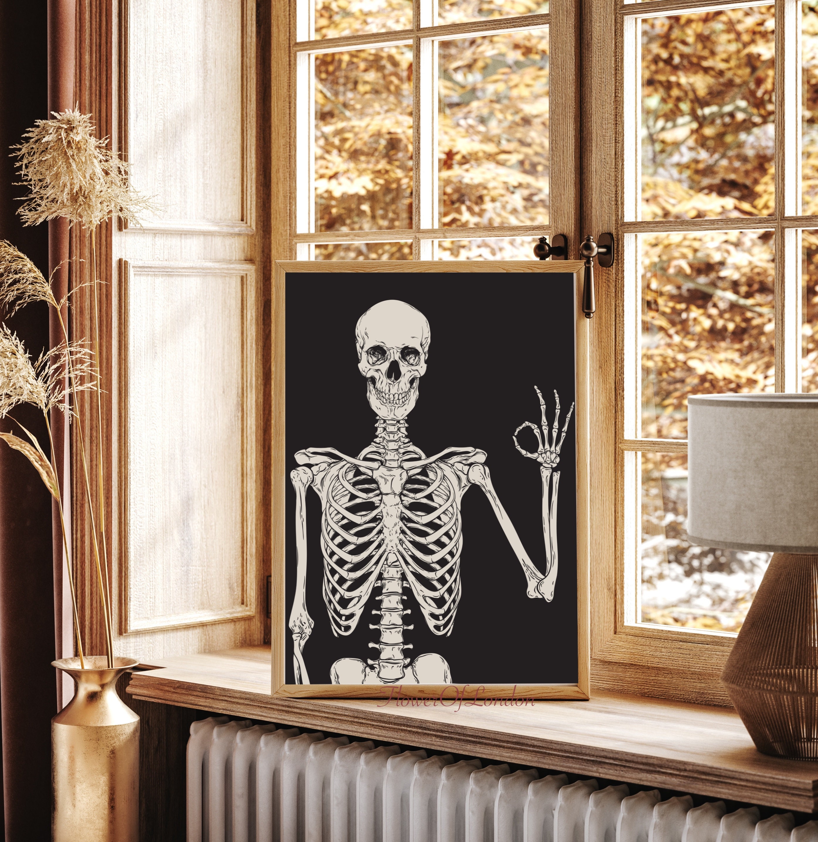 Set of 5 Skeleton Prints, INSTANT DOWNLOAD, Set of 5 Halloween Posters ...