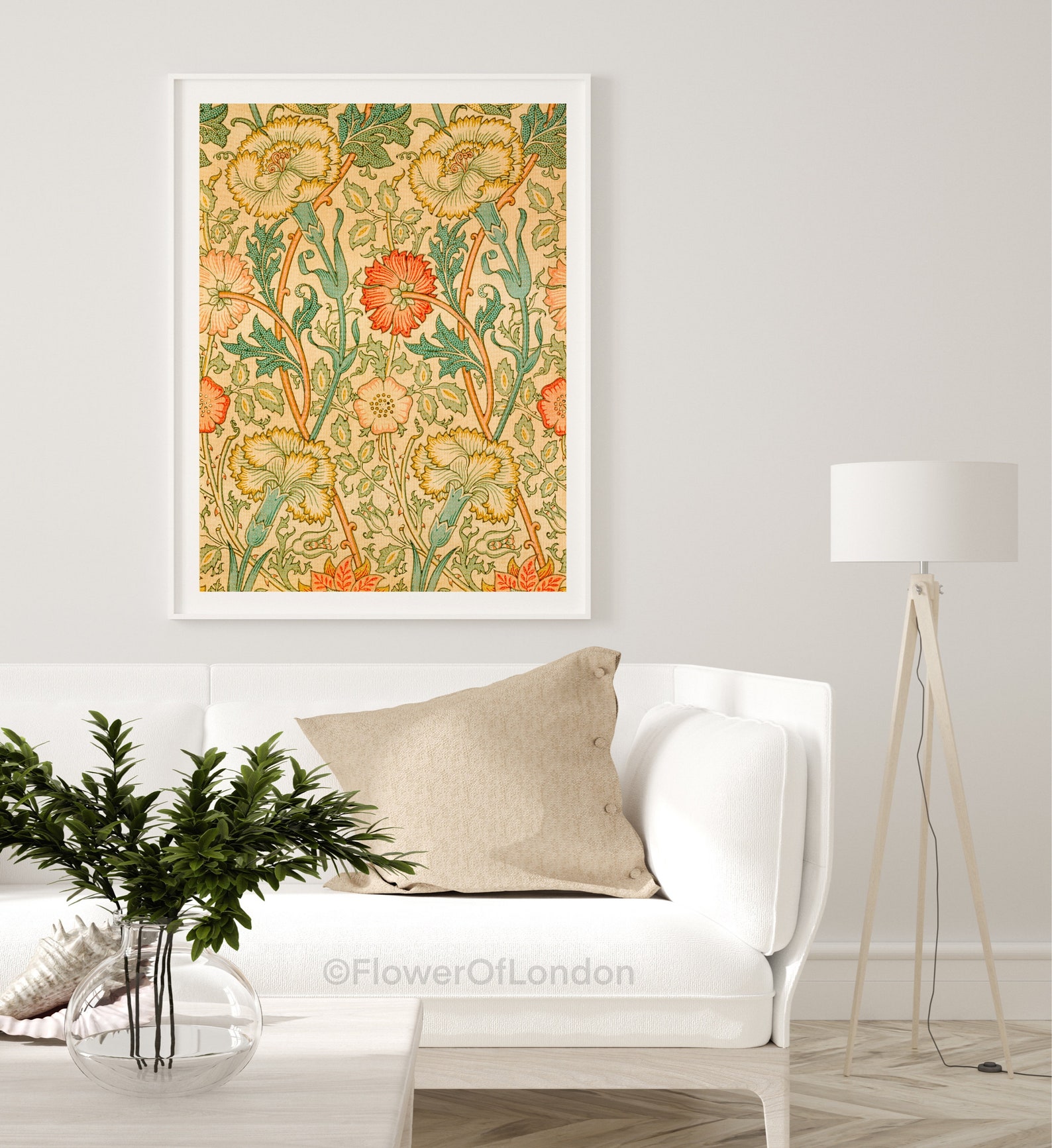 William Morris Print, William Morris Exhibition Poster, Vintage Pink ...