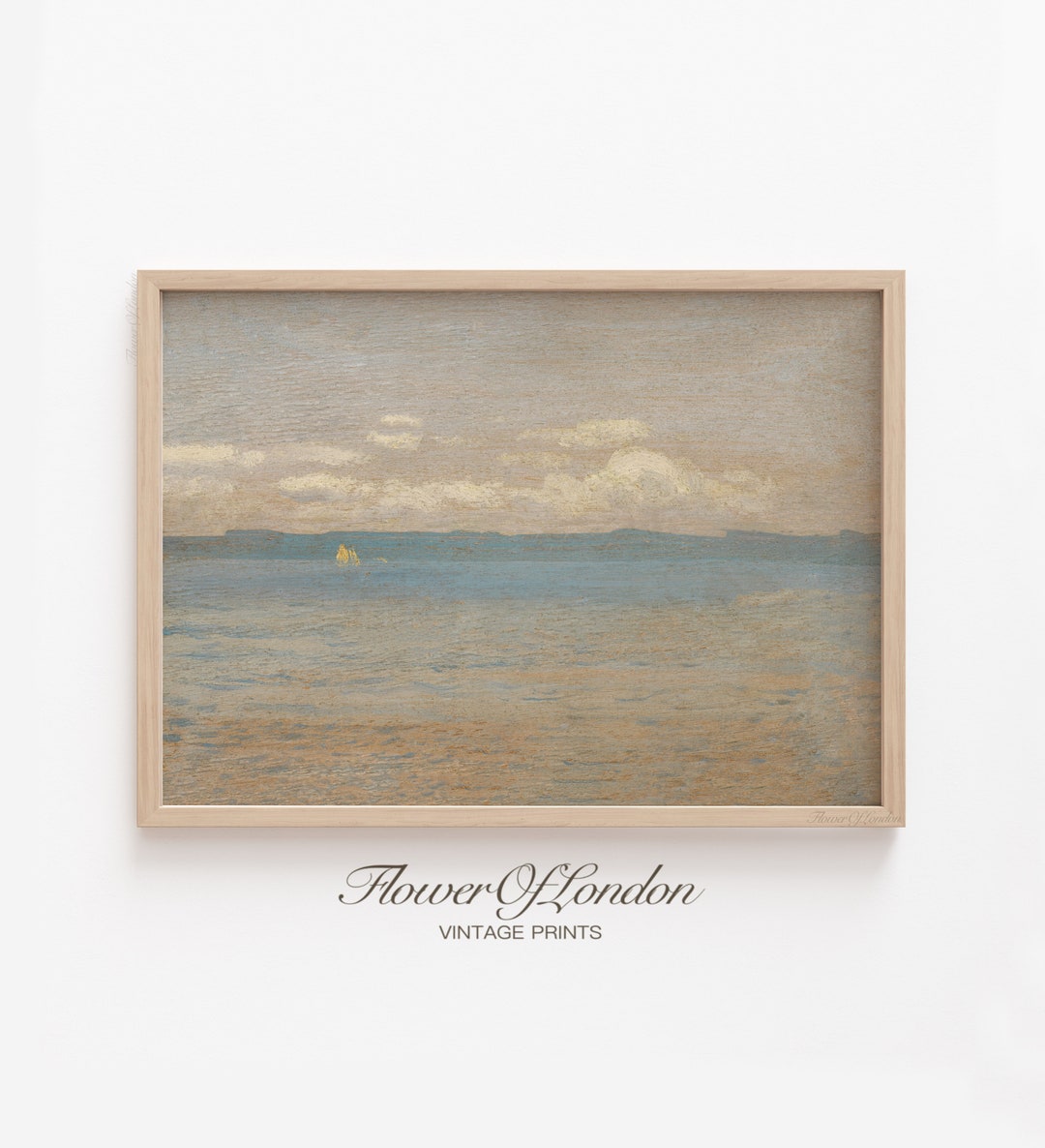 Coastal Print, INSTANT DOWNLOAD, Vintage Simple Rustic Seascape ...