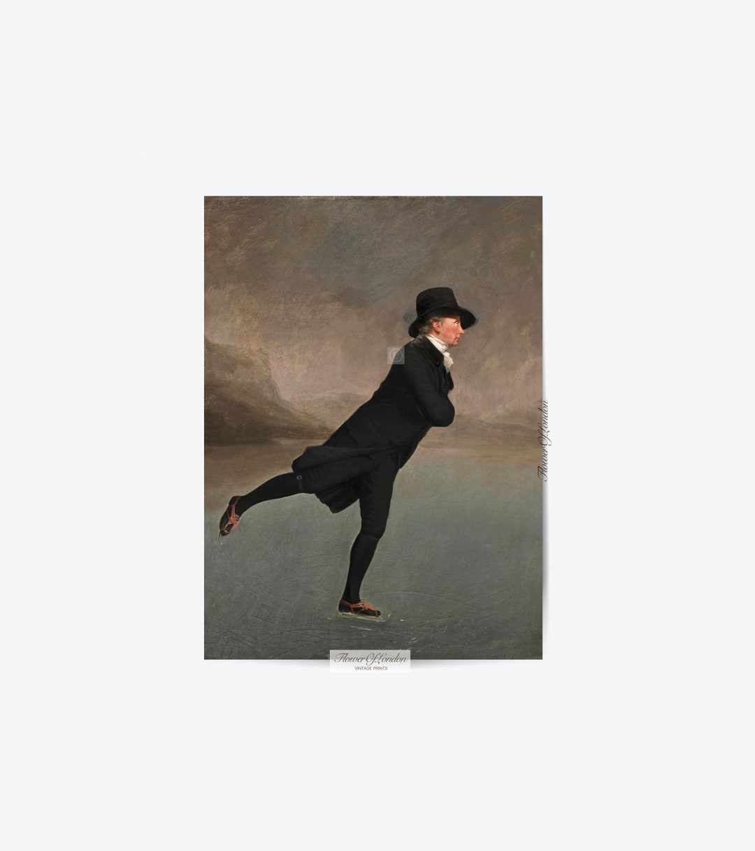 Man Dark Print, Antique Winter Dark Moody Oil Painting, Simple ...