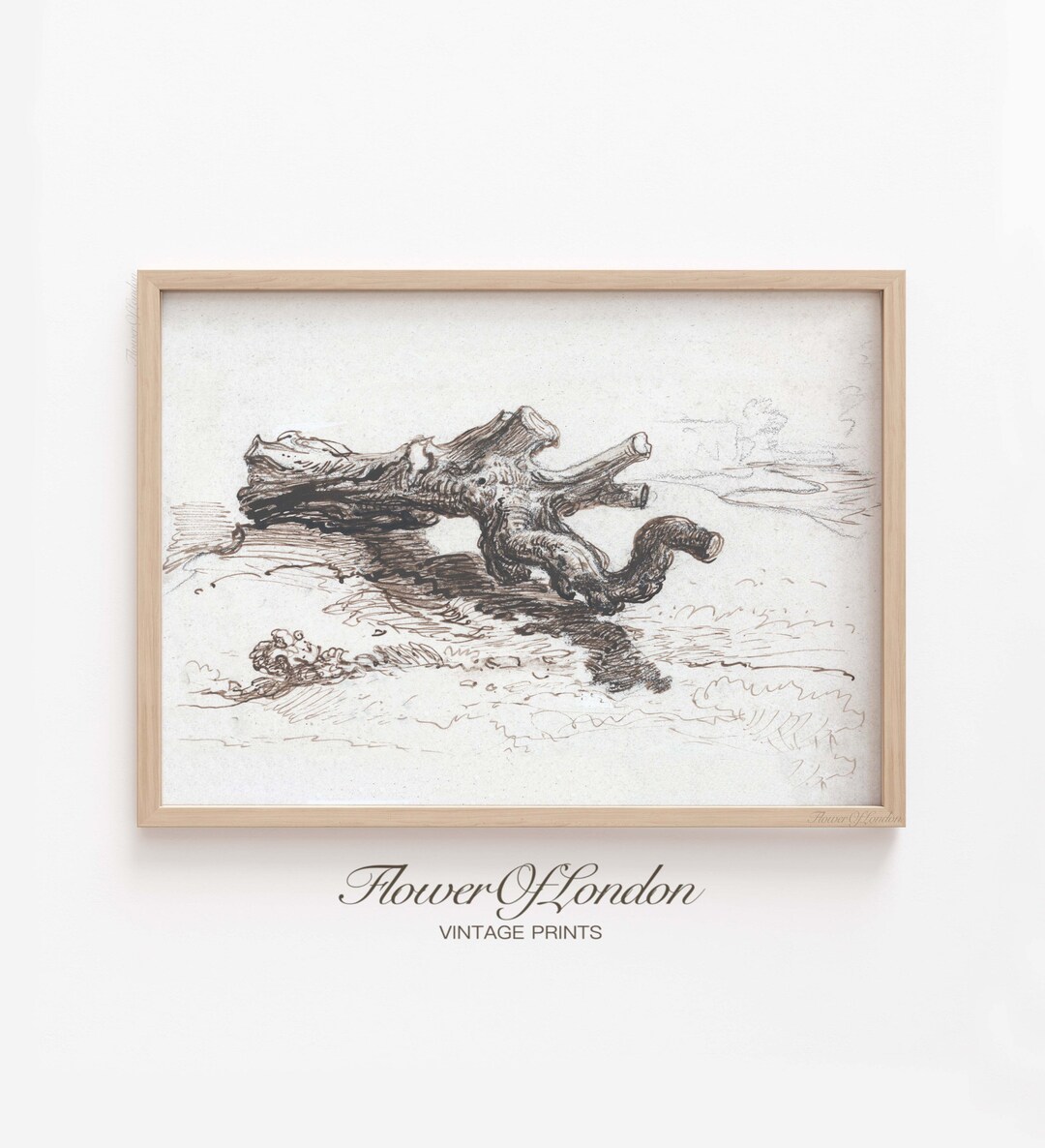 Vintage Tree Snag Sketch Print, INSTANT DOWNLOAD, Woodlands Forest Tree ...