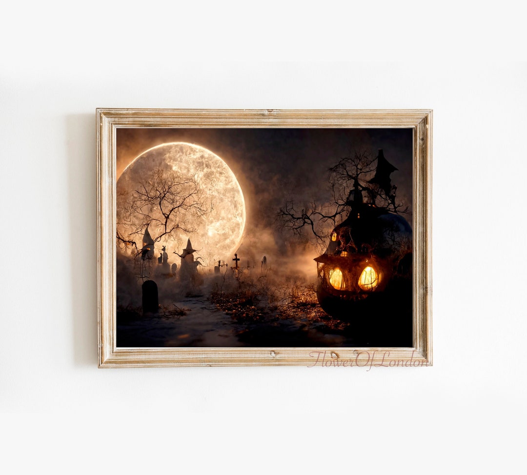 Halloween Witch Print, INSTANT DOWNLOAD Ghostly Scary Halloween Pumpkin ...