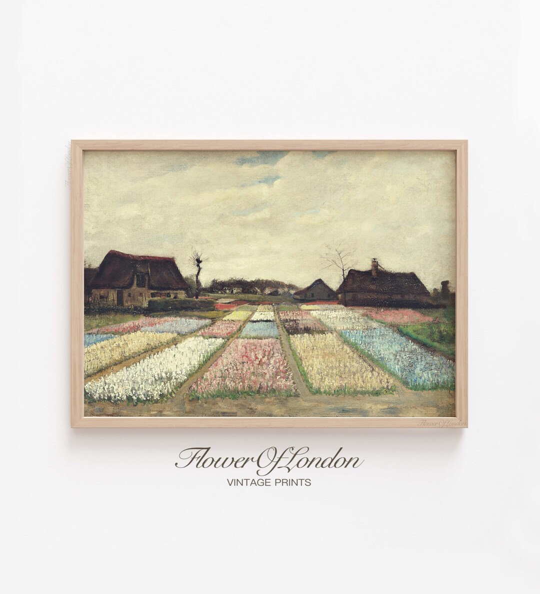 Dutch Tulip Field Print, INSTANT DOWNLOAD, Vintage Amsterdam Muted ...