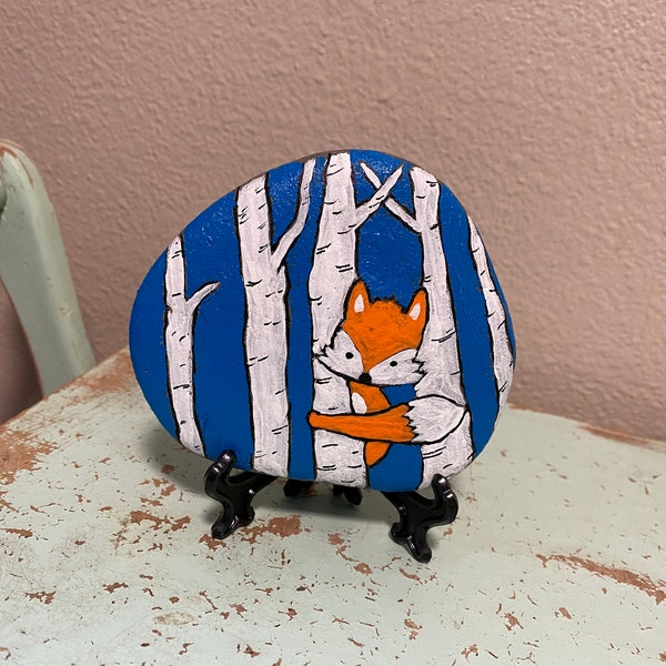 Fox Painted Rock - Etsy