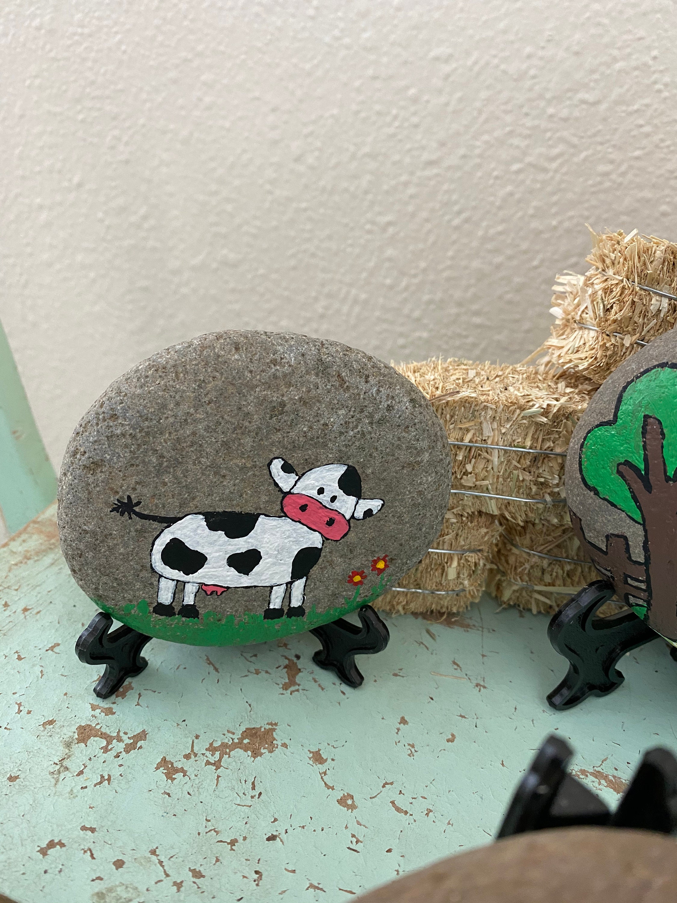Painted Rocks, Farm, Sheep, Chicken, Pigs, Cow, Horse, Dog, Barn, Set ...