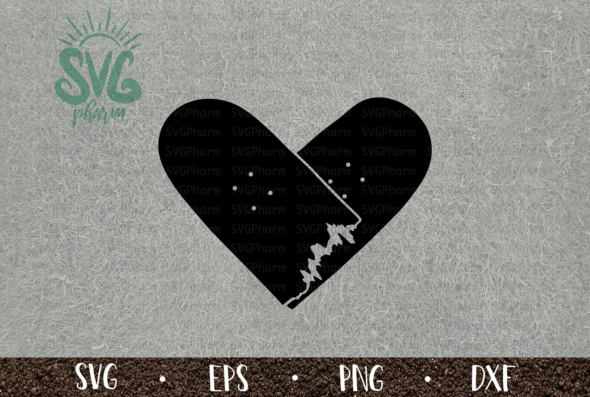 Broken Skateboard Heart SVG / Love Hate Skateboarding / Skateboard ...