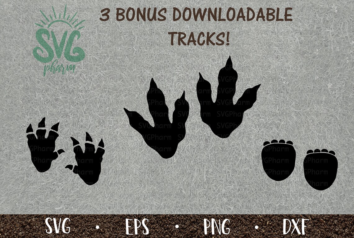 11 Dinosaur Tracks SVG Bundle / BONUS Dinosaur Tracks/footprints / Png ...