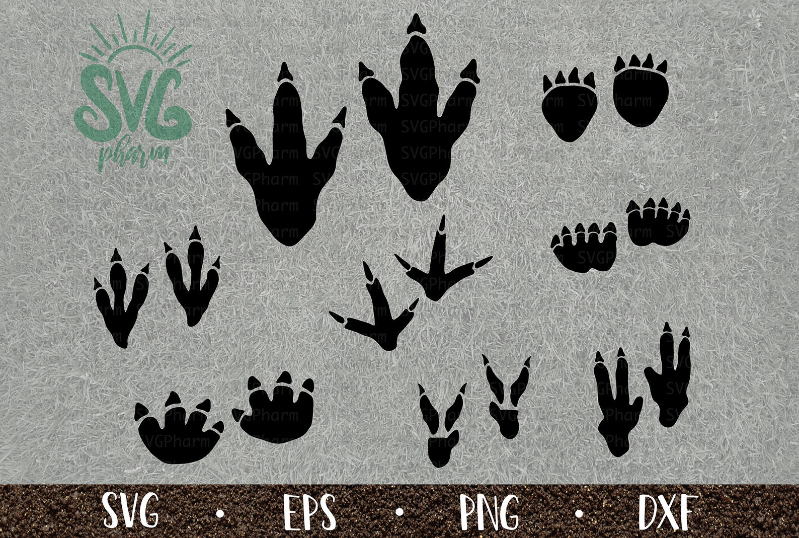 11 Dinosaur Tracks SVG Bundle / BONUS Dinosaur Tracks/footprints / Png ...