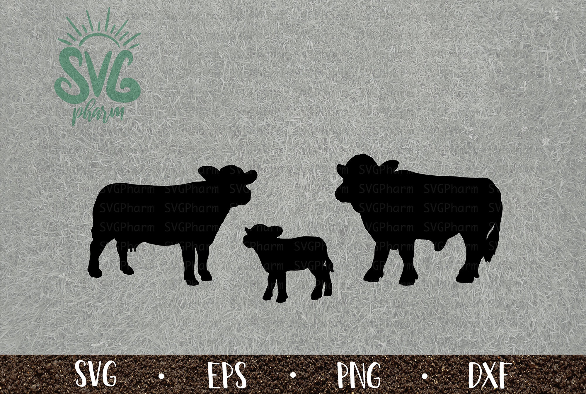 Cow Family SVG Bundle / Mom Cow / Dad Cow / Baby Cow / Farm Animal ...