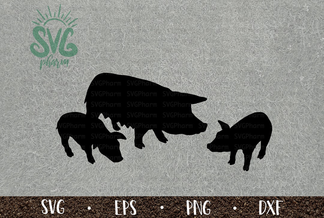 Mother Pig and Baby Pigs SVG / Farm Pig Family / Cute Piglets / Png DXF ...