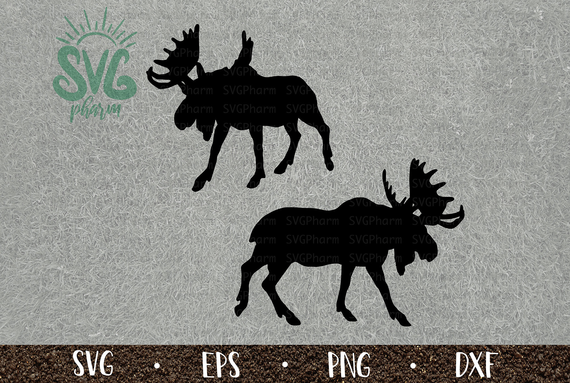 Two Moose SVG / Moose Silhouette / Alaskan Moose / Png DXF EPS / Cricut ...