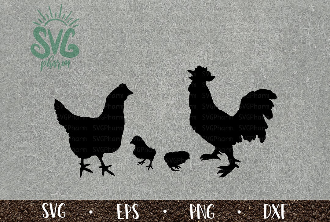 Rooster, Hen, Chicks SVG / Chicken Family Bundle / Farm Chickens / Png ...