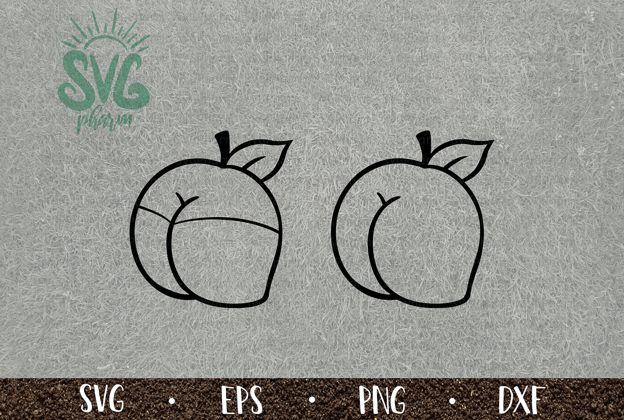 Ass SVG / Peach Ass Fruit / Two Cute Peach Booty Decal / Png DXF EPS ...