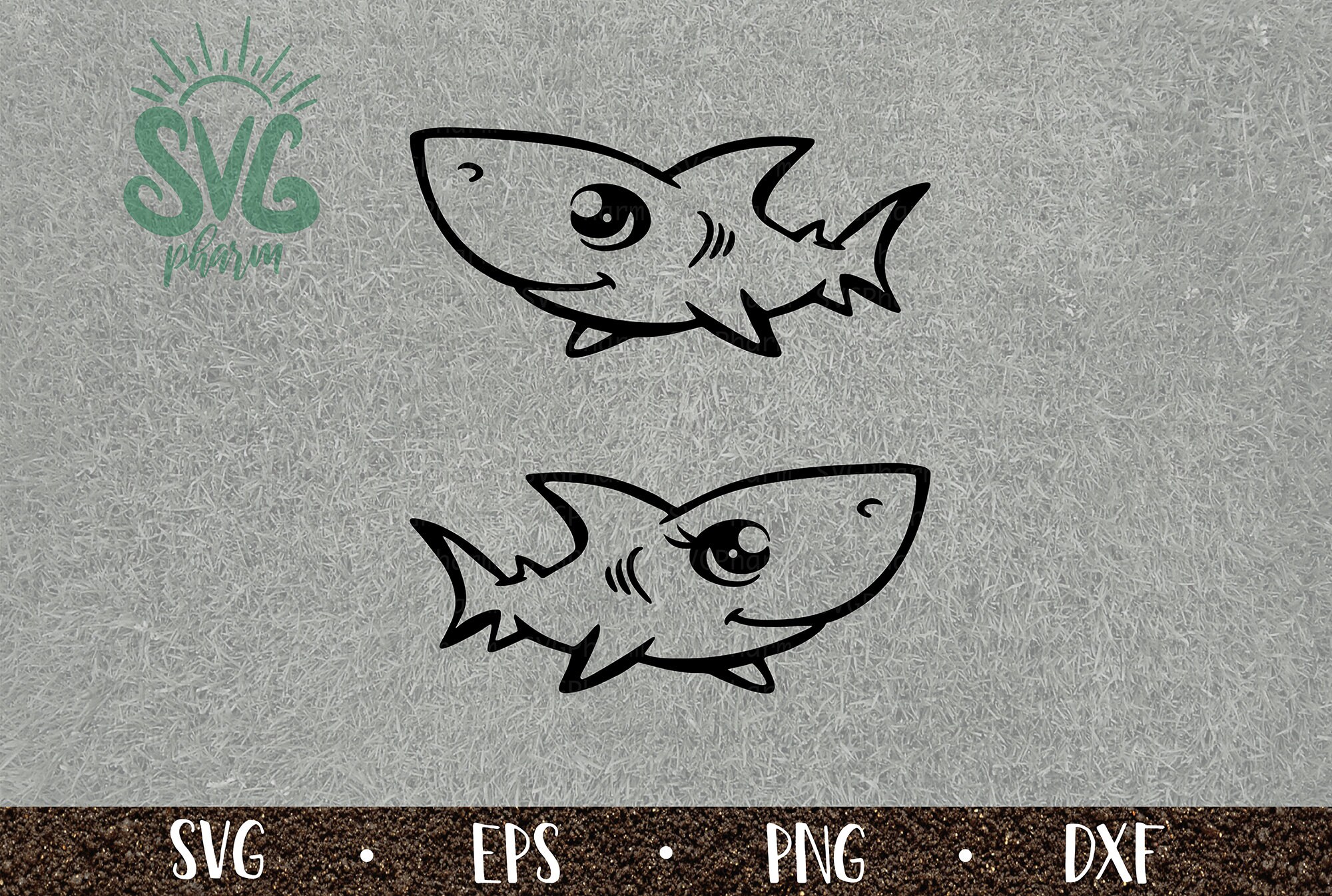 Shark SVG Cute / Boy and Girl Shark / Adorable Shark / Shark Babies ...