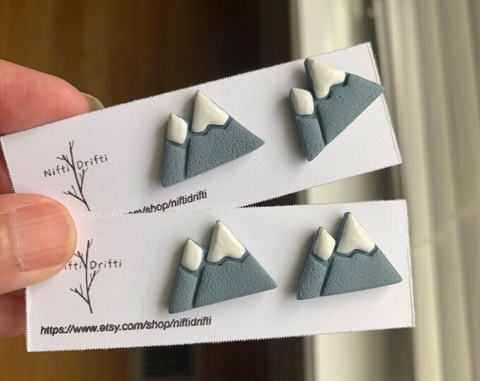Mountain Stud Earrings | Adventure | Hiking Earring - Etsy