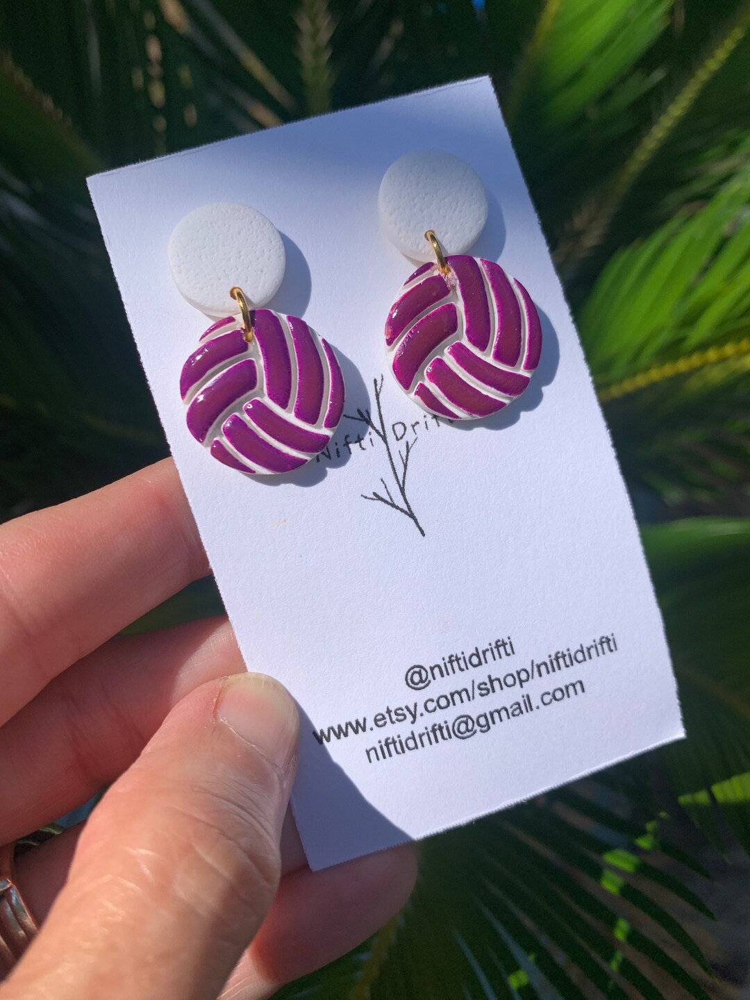 Volleyball Earring Game Day Earring team Color Purple - Etsy