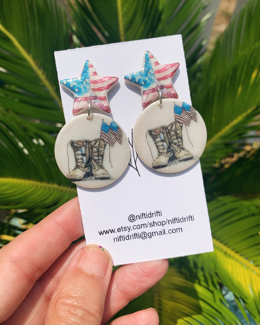 US Military Inspired Patriotic Earring - Etsy