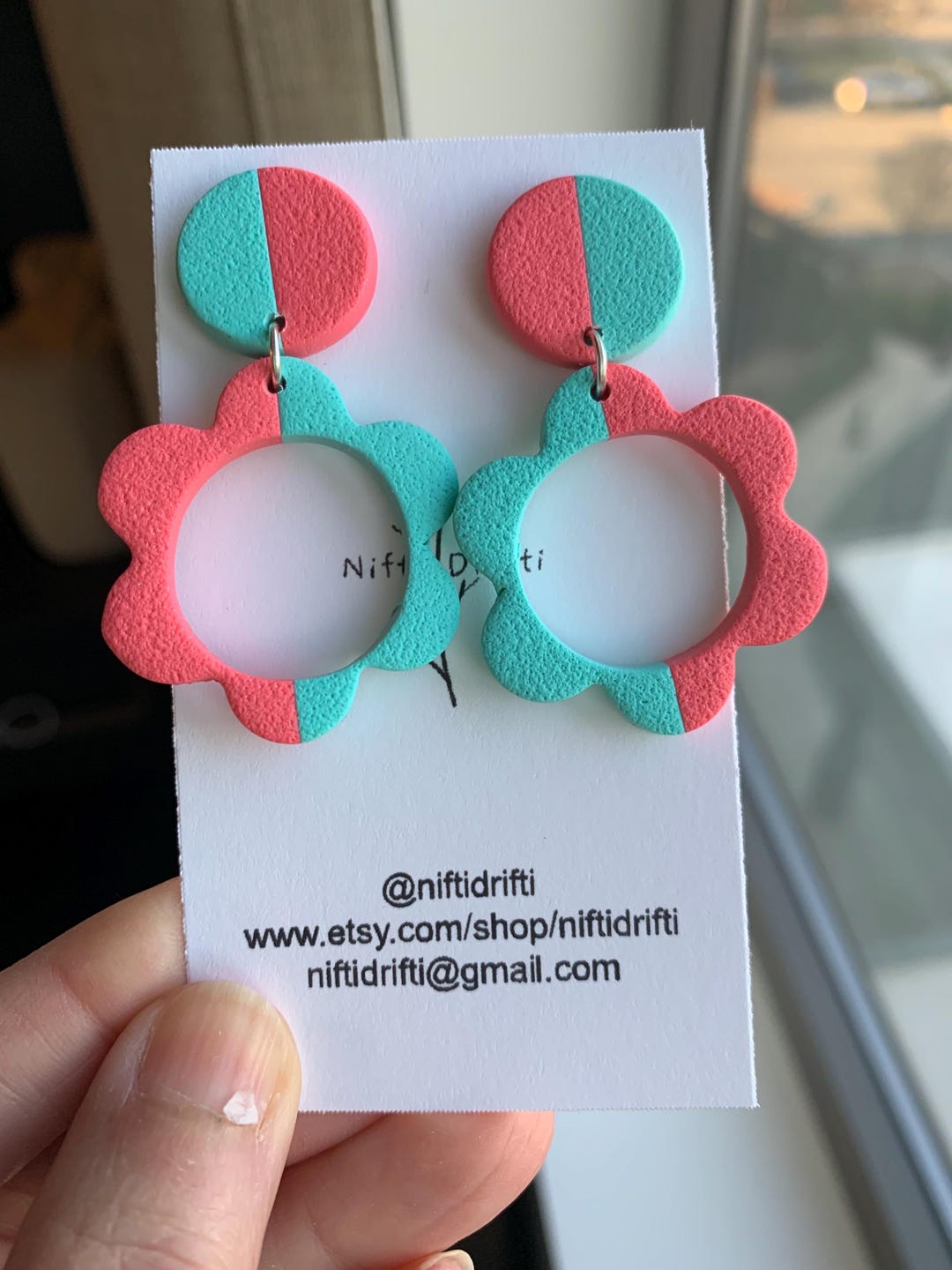 The Stacie Small | Color Block Summer Cool Statement Dangle - Etsy