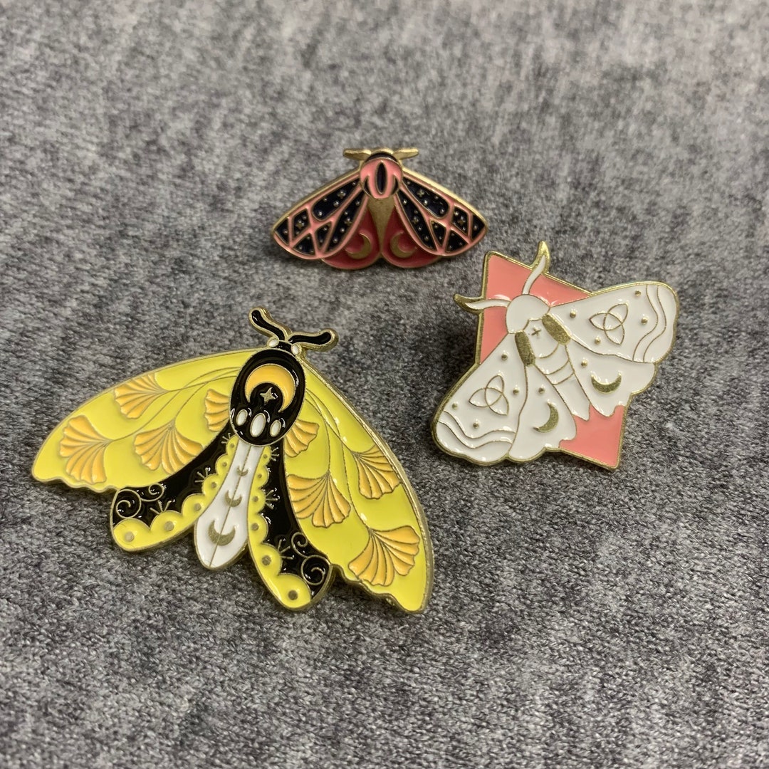 Moth Enamel Pin,lunar Moth Enamel Pin,enamel Pin,nature Pin,mini Moth ...