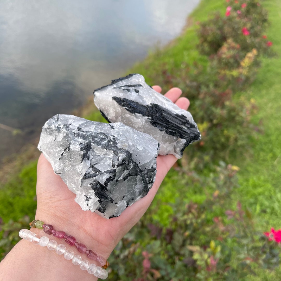 ONE Raw Tourmaline Quartz- Balancing, Grounding, Clears Negativity - Etsy