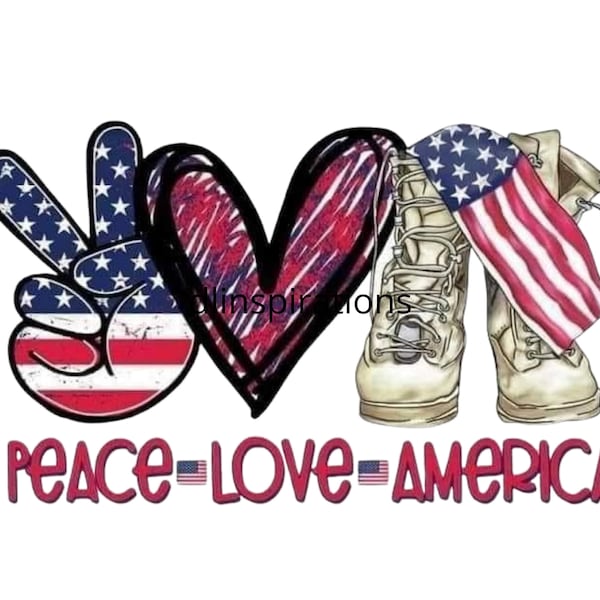 Peace Love America - Etsy