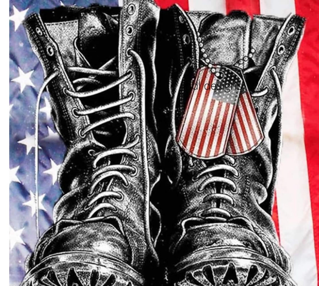 Military Boots and American Flag Sublimation Wrap - Etsy