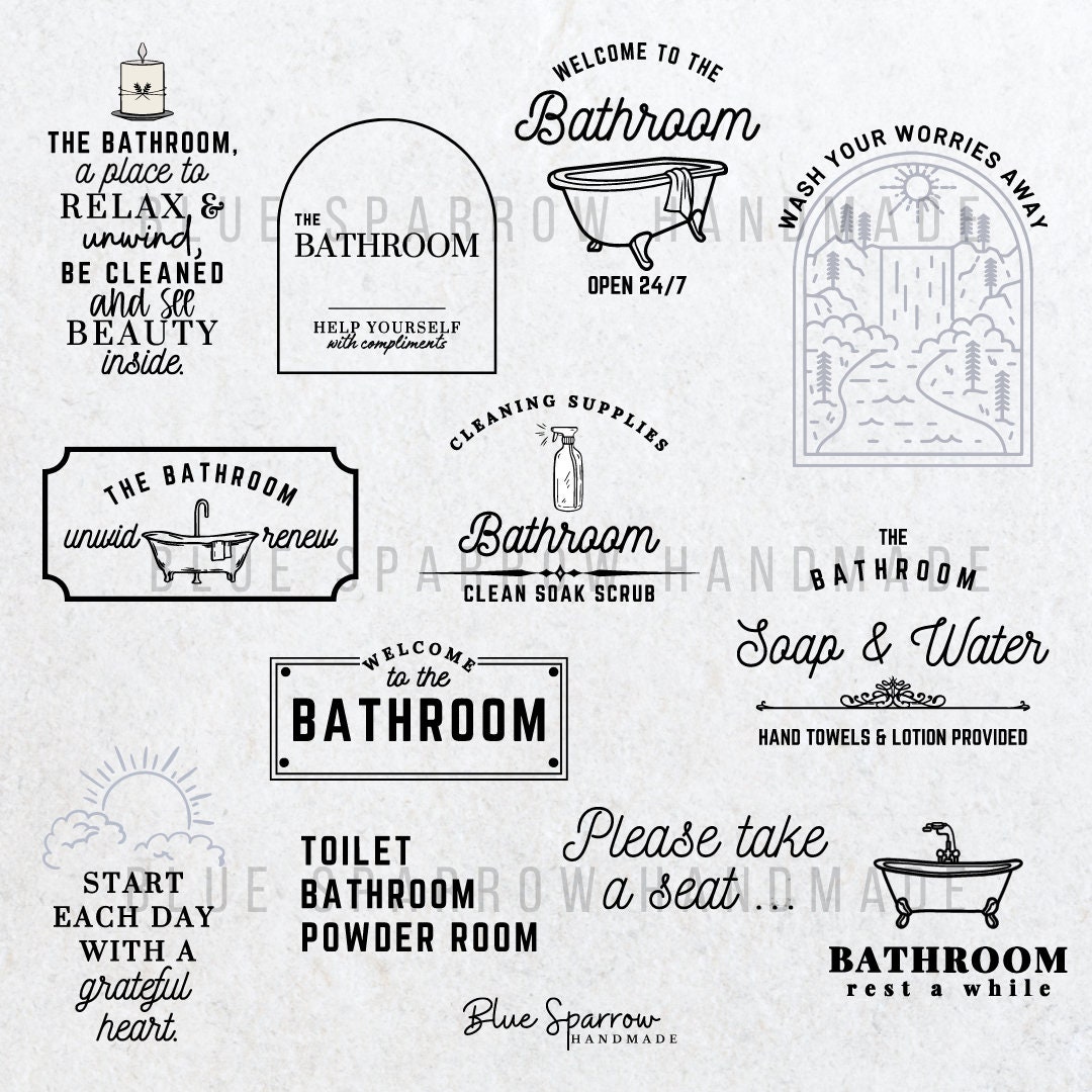 Bathroom Svg Files Svg Cut File Bundle Bathroom Cut Files - Etsy UK