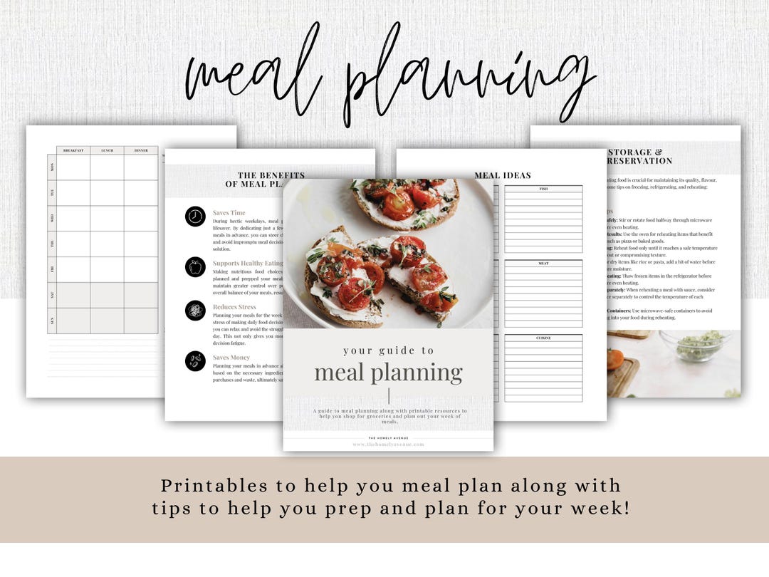 Meal Planner Guide, Meal Planning & Prepping, Grocery List, Meal ...