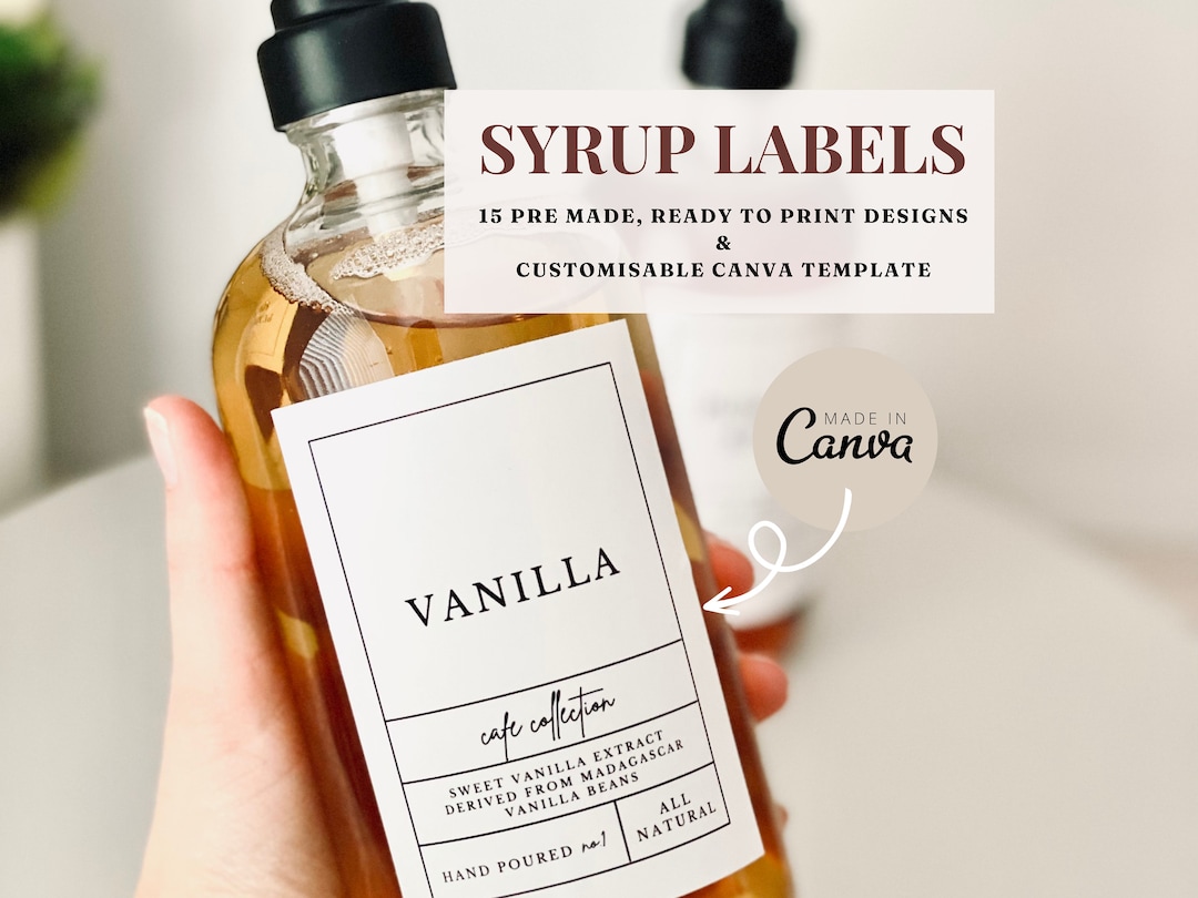 Syrup Labels for Your Coffee Bar Decor, Pumpkin Spice Label, Minimalist ...