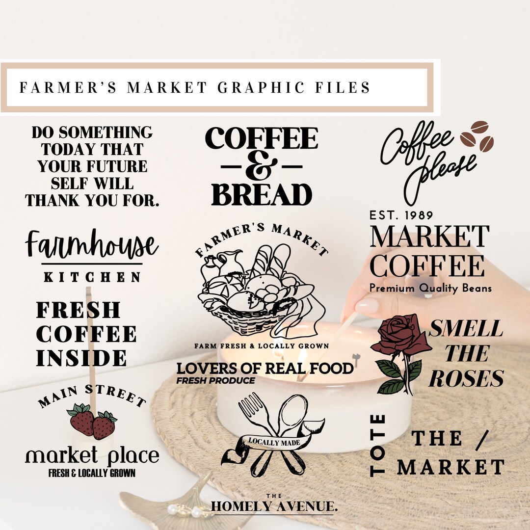 Farmers Market Svg Files Svg Cut File Bundle Local Produce - Etsy