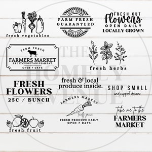Farmers Market Bundle, Farmers Market SVG, Farmers Market PNG, Flower ...