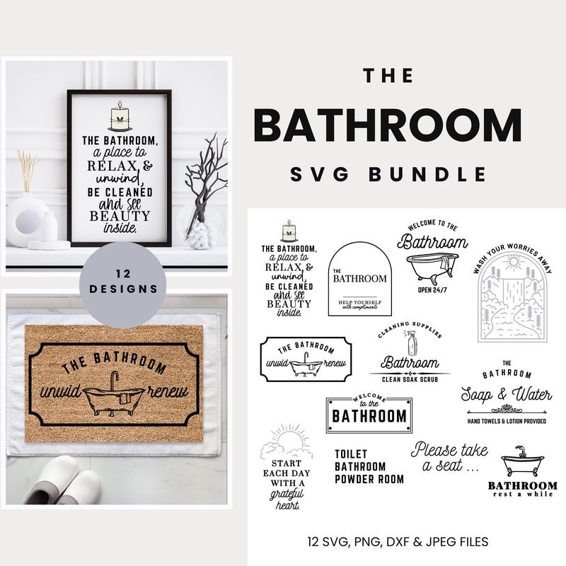 Bathroom Svg - Etsy