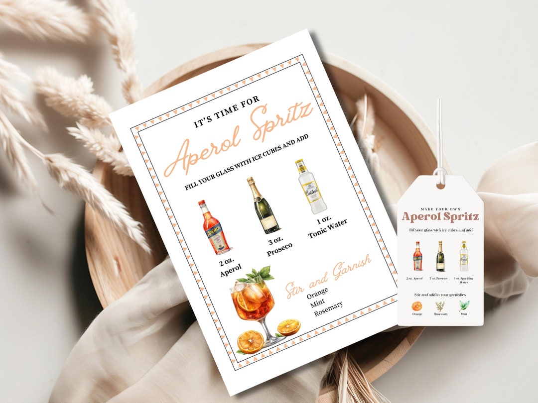 Aperol Spritz Print, Cocktail Print, Aperol Bar Menu, Aperol Spritz ...