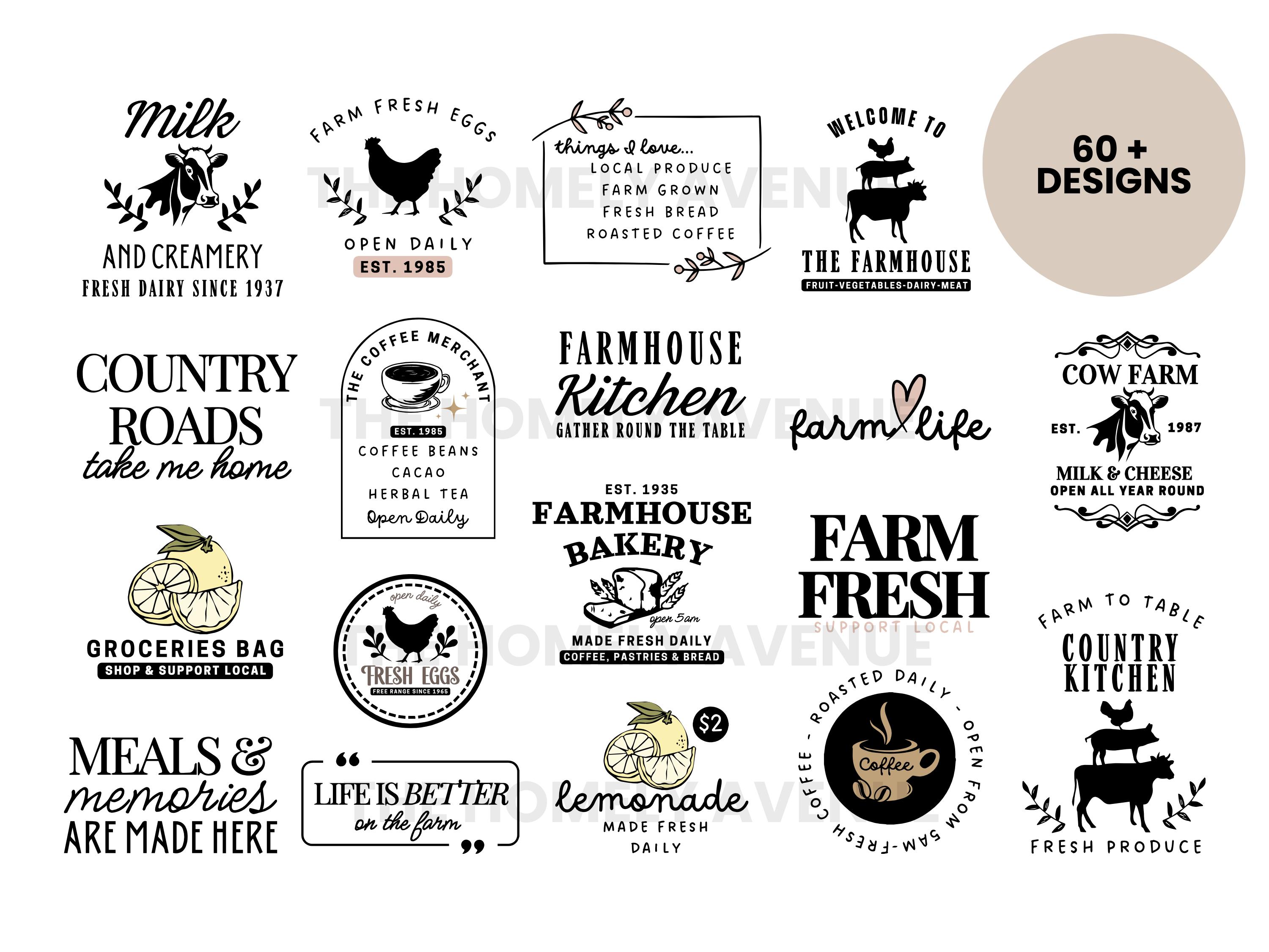 60+ Farmers Market SVG for Cricut, Shop Local Shop Small, Fresh Produce ...
