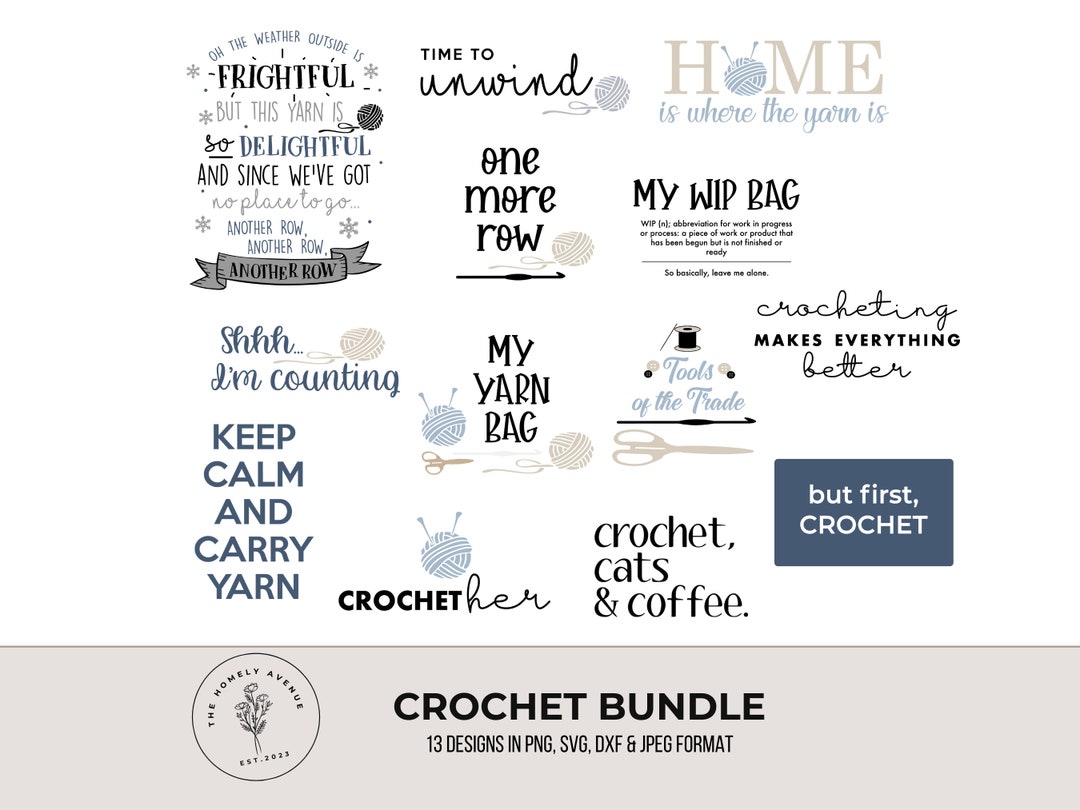 Crochet Svg, Yarn Svg, Crochet Bundle, Knitting Clipart, Crochet ...