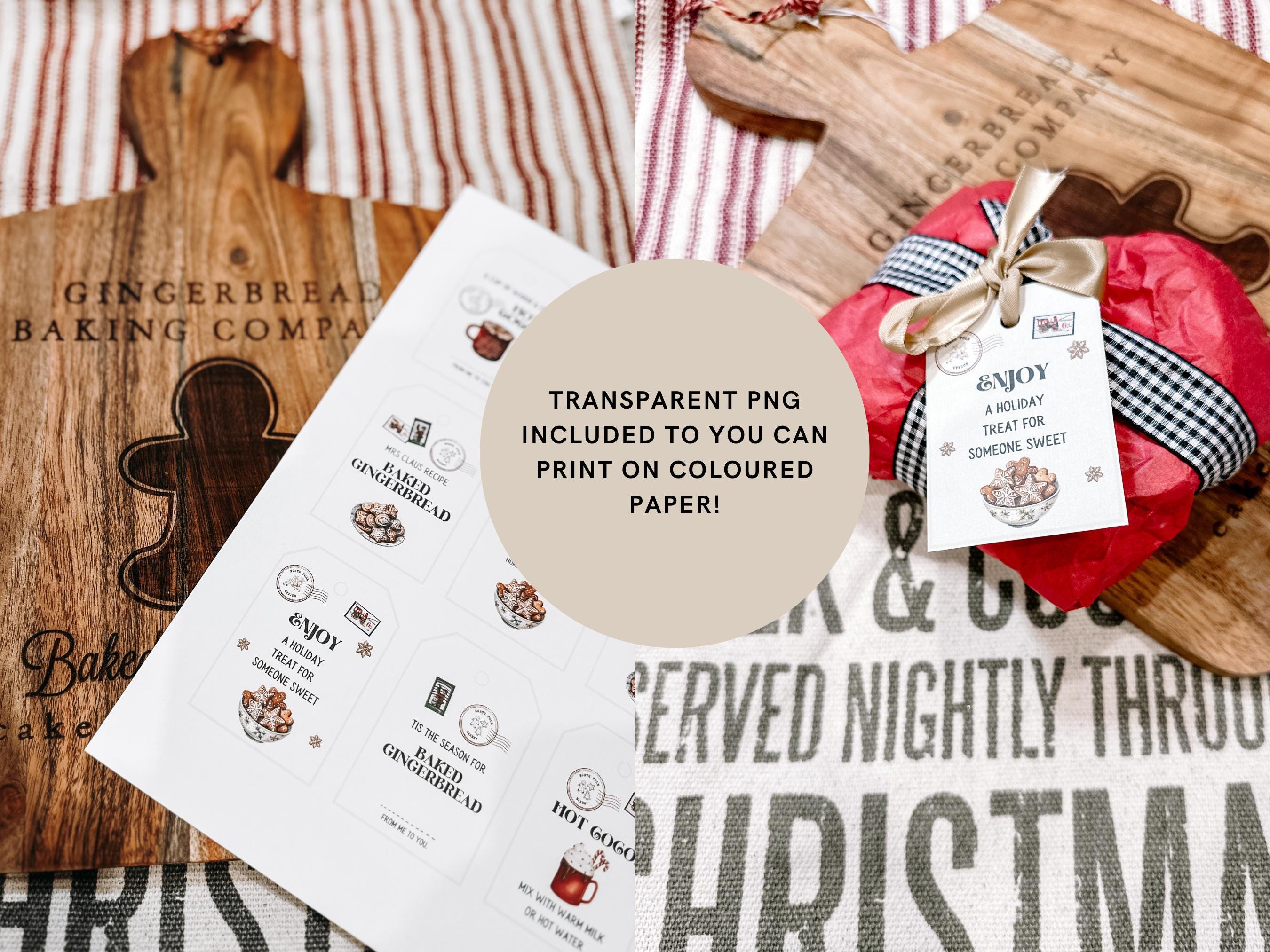 Christmas Gift Tags, Gingerbread Gift Tags, Baked Goods Tag, Christmas ...