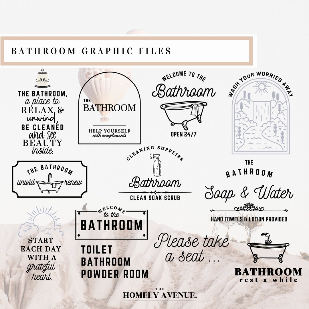 Bathroom Svg Files, Svg Cut File Bundle, Bathroom Cut Files, Svg Files ...