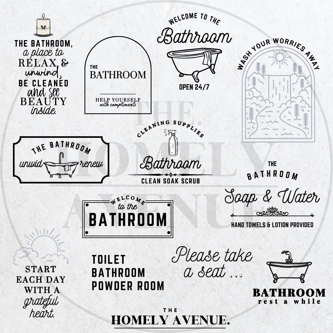 Bathroom Svg Files, Svg Cut File Bundle, Bathroom Cut Files, Svg Files ...