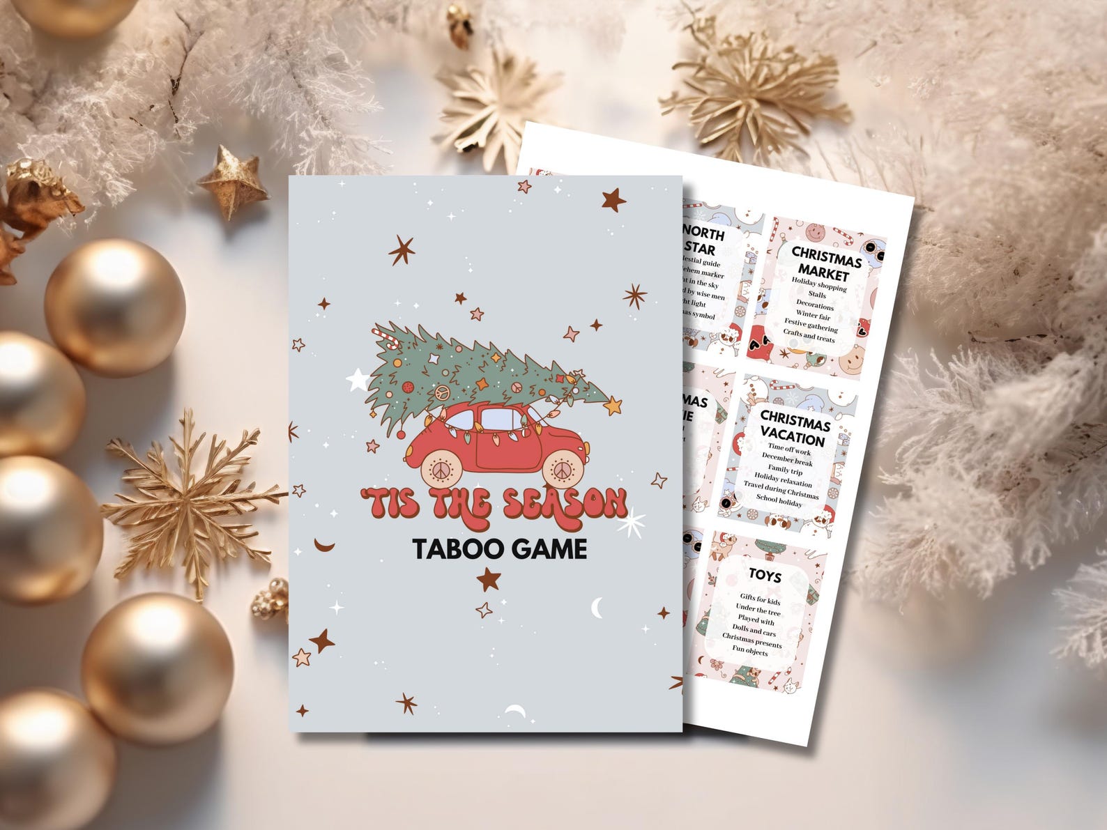 Retro Christmas Taboo Game | Holiday Games | Printable Christmas Games ...