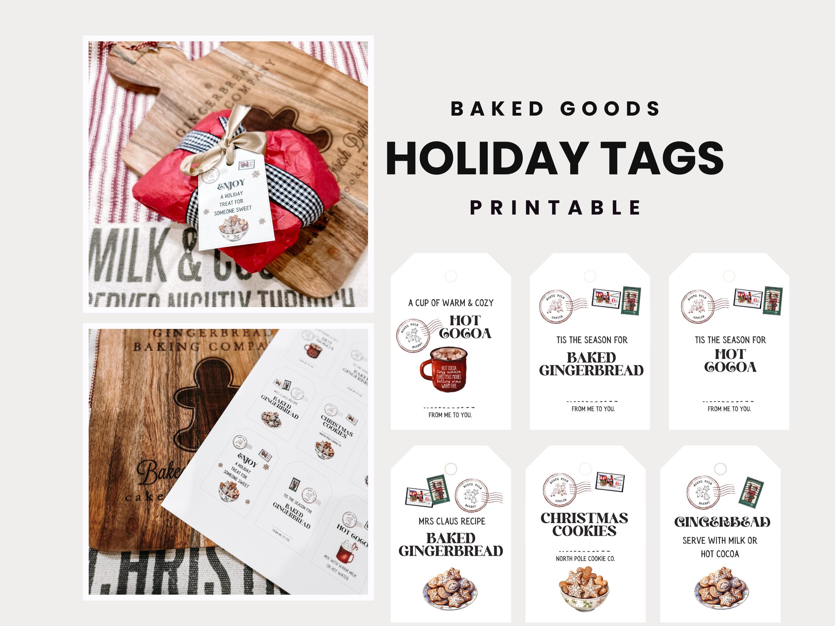 Christmas Gift Tags, Gingerbread Gift Tags, Baked Goods Tag, Christmas ...
