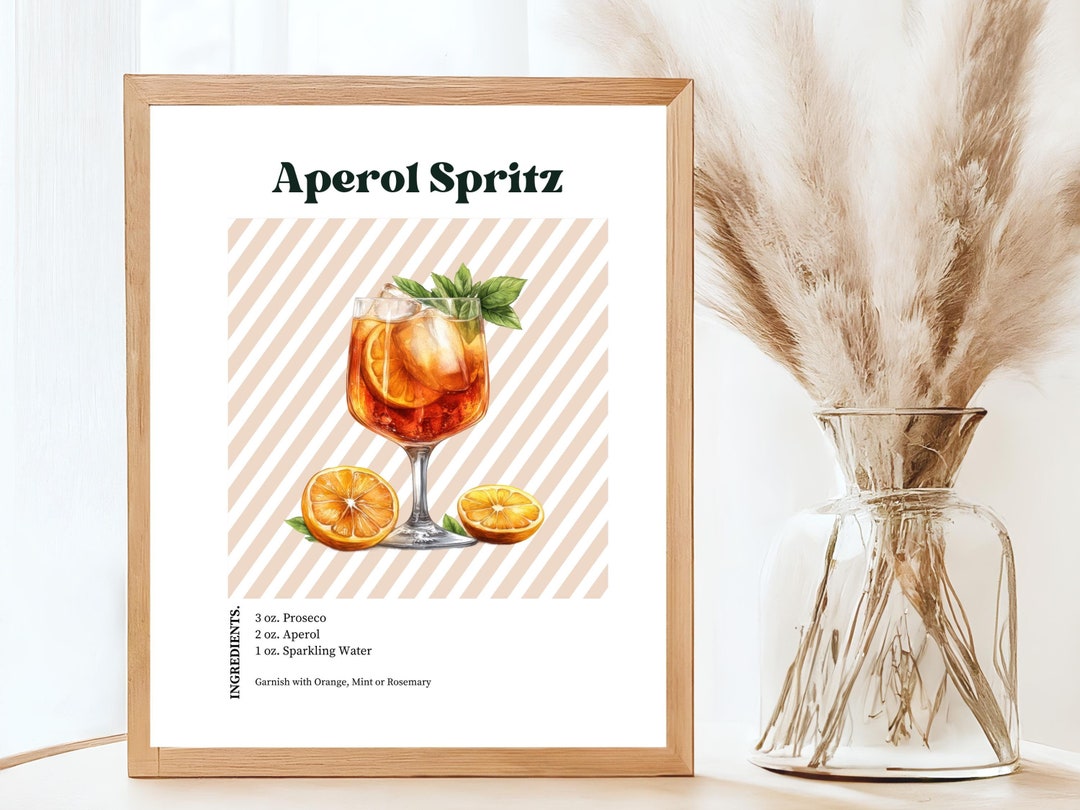 Aperol Spritz Print, Cocktail Print, Aperol Bar Menu, Aperol Spritz ...