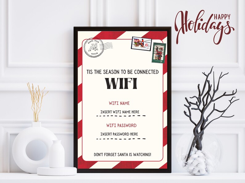 Christmas Wifi Sign, Wifi Password Sign, Custom Wifi Sign, Internet ...